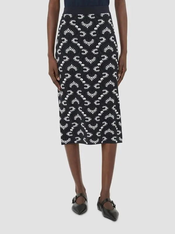 Max Mara Jacquard Yarn Skirt