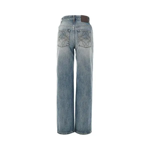 Loewe Straight Leg Jeans With Anagram Embroideries