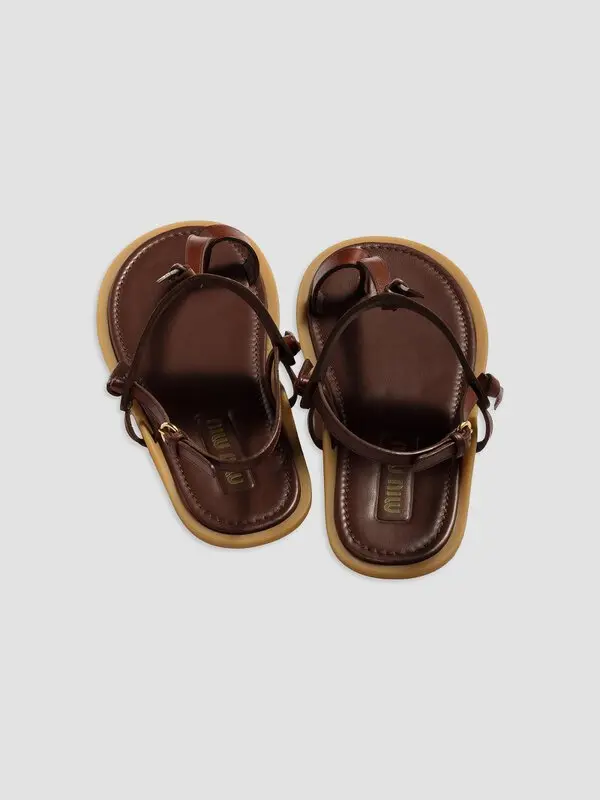 Miu Miu Leather Thong Sandals