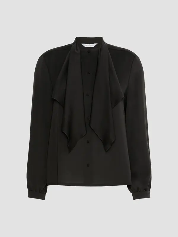Max Mara Ruffled Silk Charmeuse Shirt
