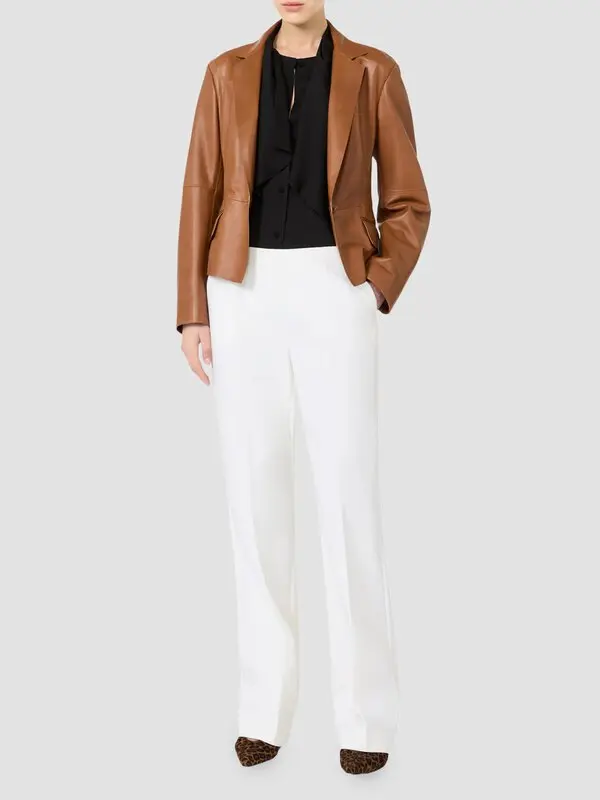 Max Mara Ruffled Silk Charmeuse Shirt