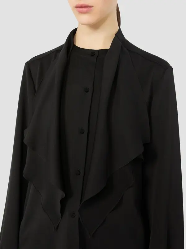 Max Mara Ruffled Silk Charmeuse Shirt