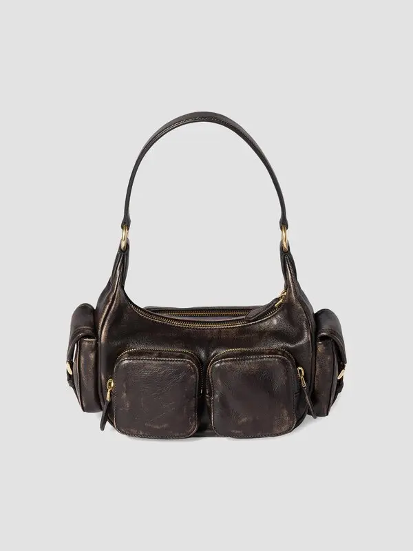 Miu Miu Pocket Nappa Leather Shoulder Handle Bag