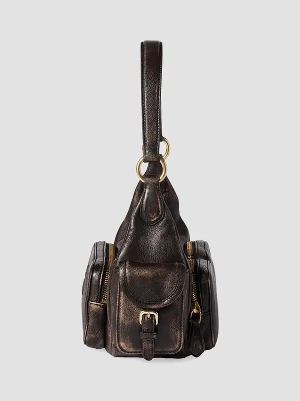 Miu Miu Pocket Nappa Leather Shoulder Handle Bag