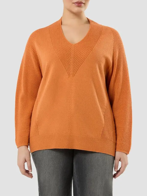 Marina Rinaldi Blown Wool Blend Sweater - Orange
