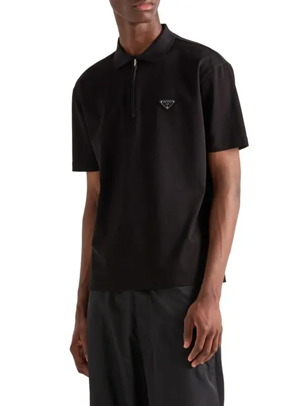 Prada Piqué Polo Shirt With Re-nylon Details
