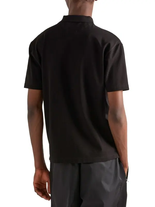 Prada Piqué Polo Shirt With Re-nylon Details