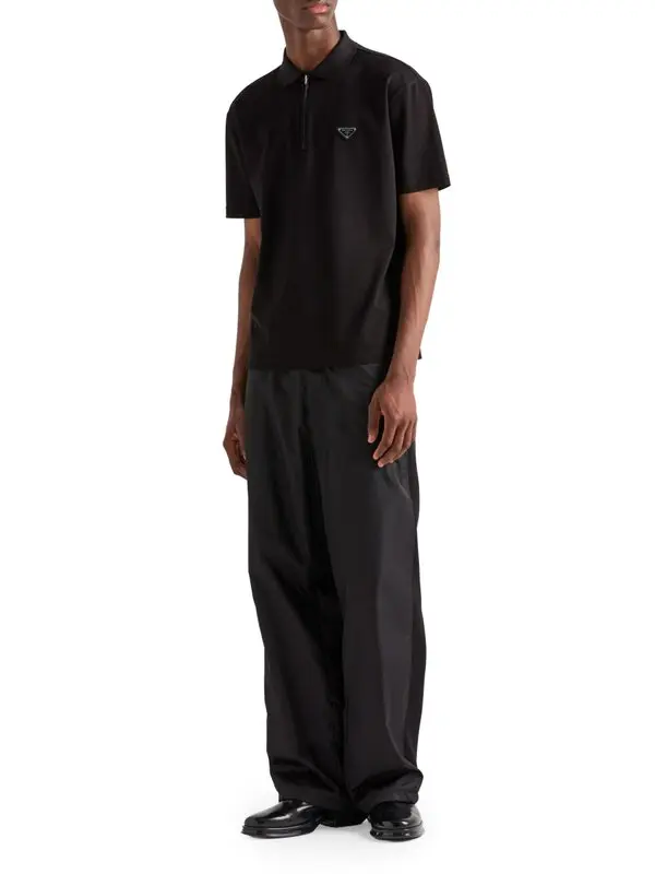 Prada Piqué Polo Shirt With Re-nylon Details
