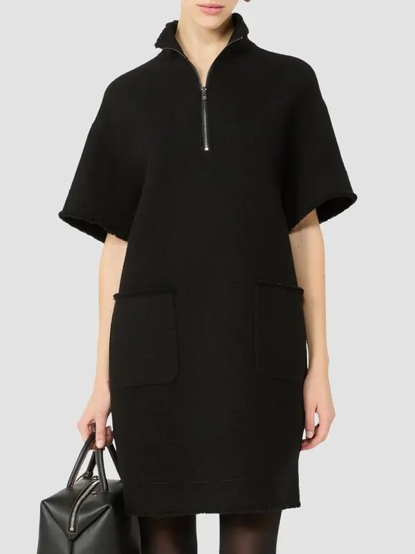 Max Mara Wool Jersey Sweatshirt Dress - Black
