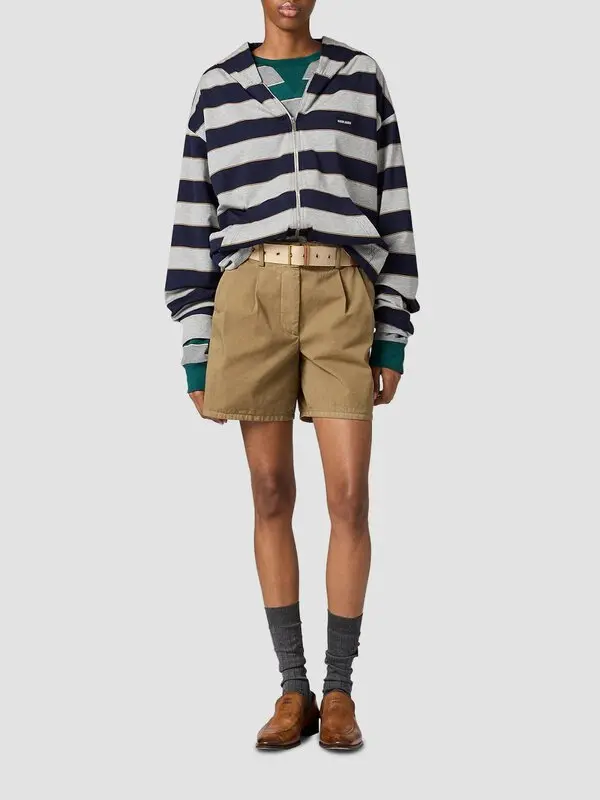 Miu Miu Old Gabardine Bermuda Shorts