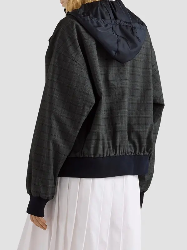 Prada Prince Of Wales Checked Wool Jacket