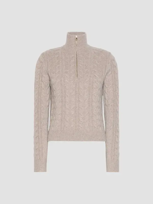 Max Mara Cable Knit Cashmere Yarn Sweater - Sand