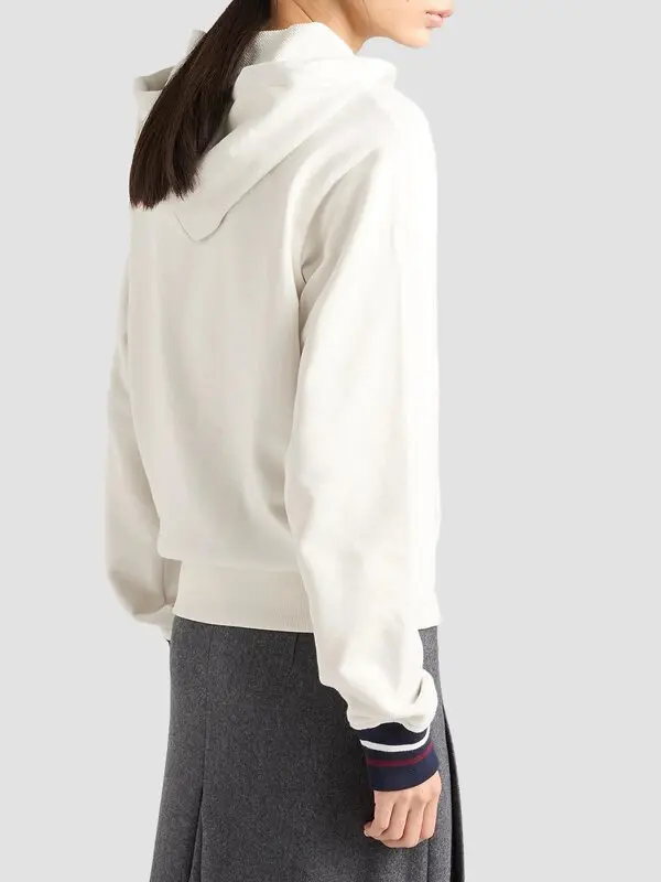 Prada Cotton Fleece Zipper Hoodie