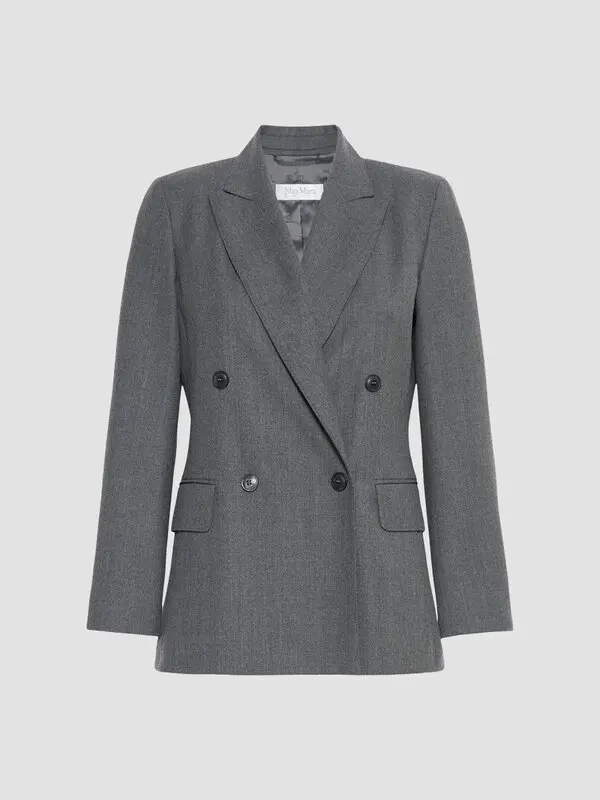 Max Mara Double Breasted Wool Flannel Blazer