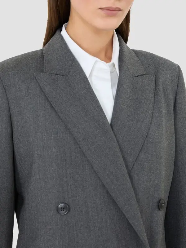Max Mara Double Breasted Wool Flannel Blazer