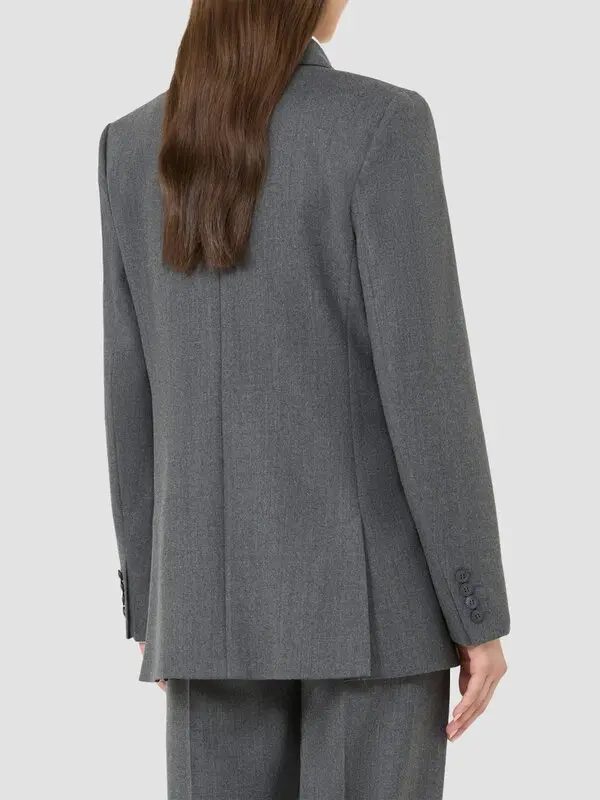 Max Mara Double Breasted Wool Flannel Blazer