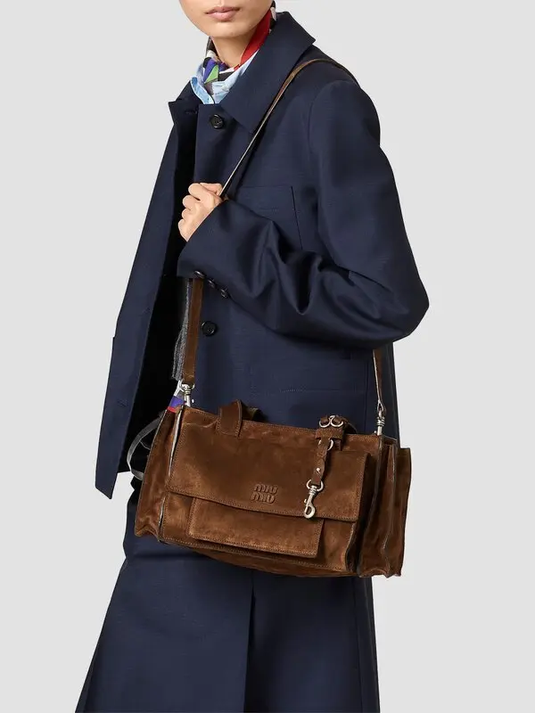 Miu Miu Utilitaire Suede Shopping Bag