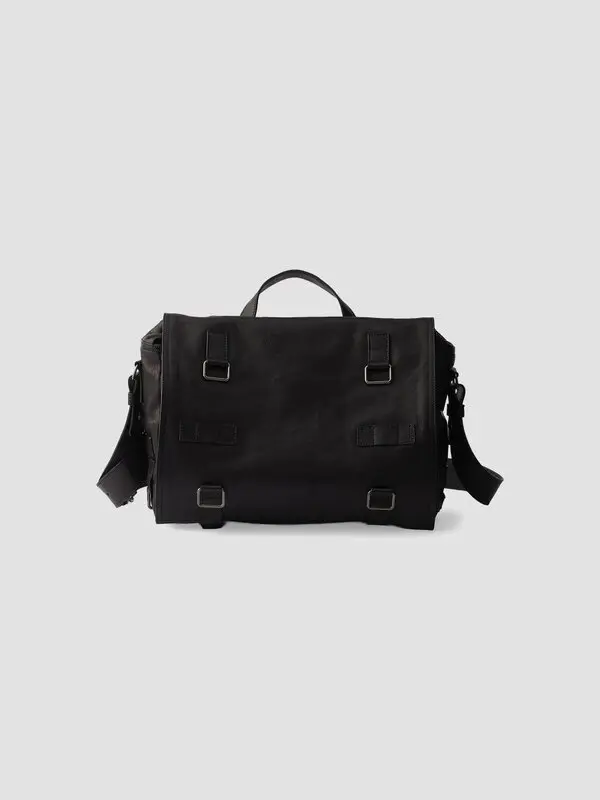 Prada Leather Messenger Bag - Black