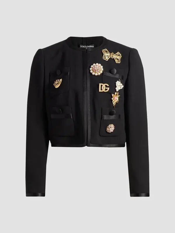 Dolce & Gabbana Embellished Virgin Wool-blend Jacket