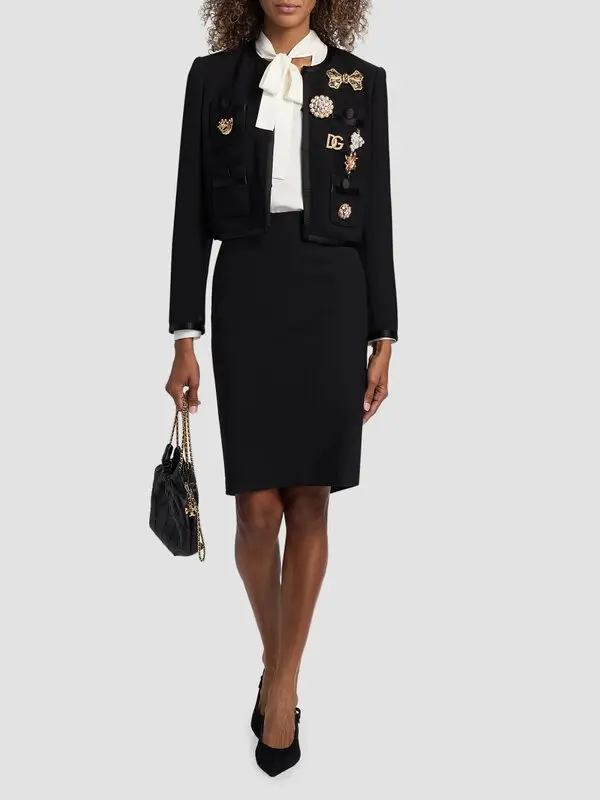 Dolce & Gabbana Embellished Virgin Wool-blend Jacket