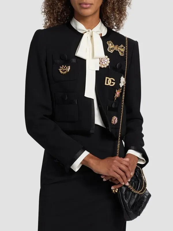 Dolce & Gabbana Embellished Virgin Wool-blend Jacket
