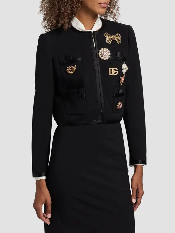 Dolce & Gabbana Embellished Virgin Wool-blend Jacket