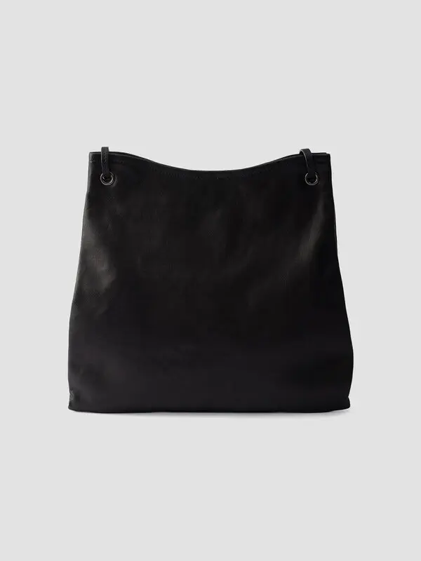 Prada Route Large Leather Shoulder Bag - Black
