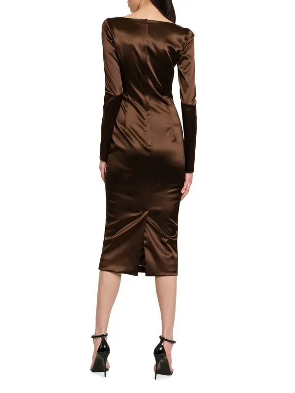 Dolce & Gabbana Italian Tailoring Leopard-lined Satin Midi-dress