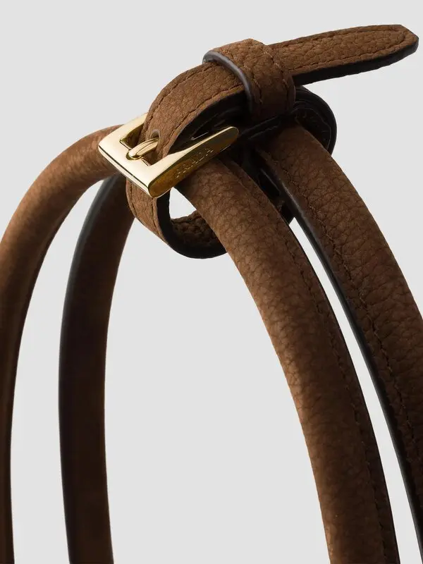 Prada Bonnie Large Nubuck Leather Shoulder Bag - Brown