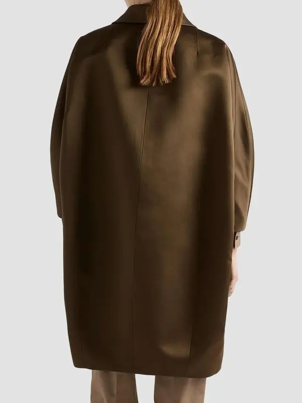 Prada Single-breasted Double Satin Coat