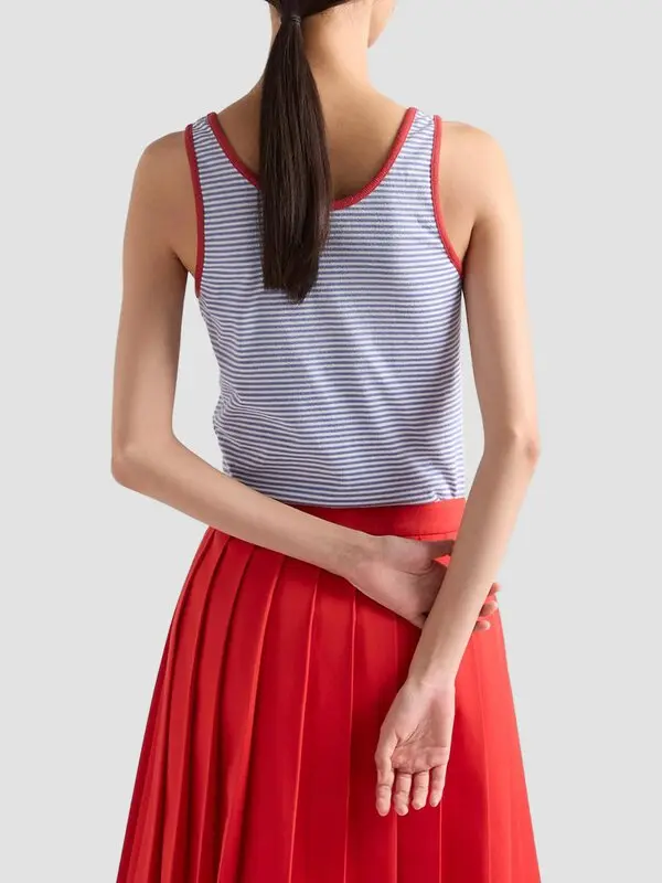 Prada Striped Cotton Jersey Tank Top