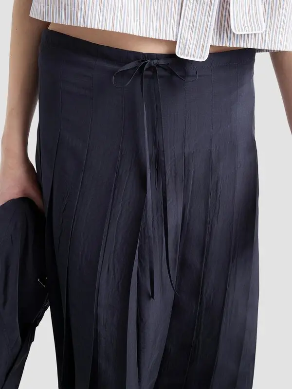 Prada Pleated Silk Midi-skirt