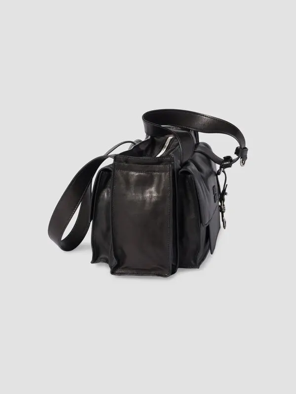 Miu Miu Utilitaire Nappa Leather Shopping Bag - Black