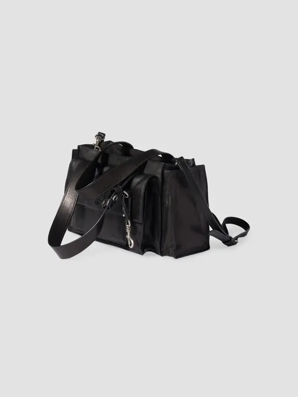 Miu Miu Utilitaire Nappa Leather Shopping Bag - Black