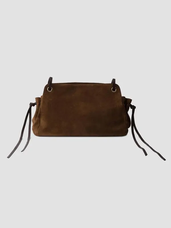 Prada Carry Large Suede Tote Bag - Brown