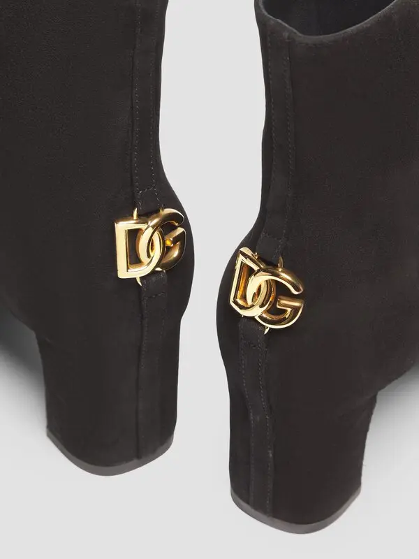 Dolce & Gabbana Suede Logo Ankle Boots