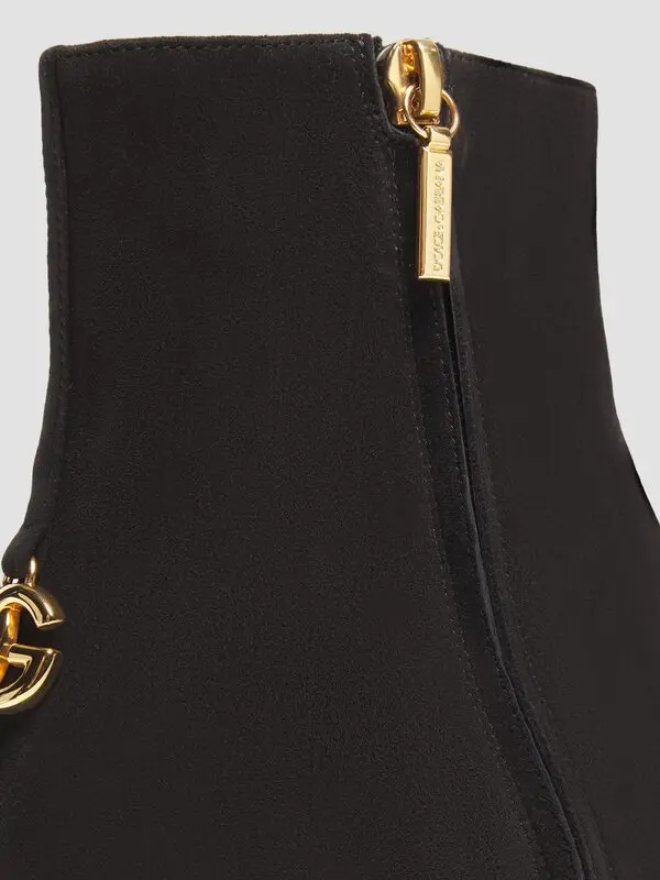 Dolce & Gabbana Suede Logo Ankle Boots