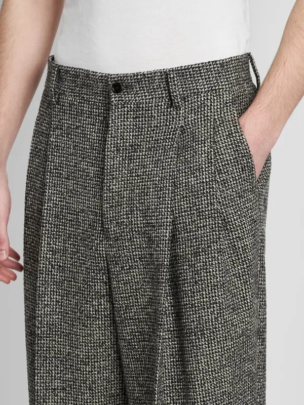 Dolce & Gabbana Principe Di Galles Pleated Tweed Pants