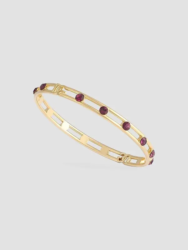 Dolce & Gabbana Goldtone & Glass Crystal Logo Bangle