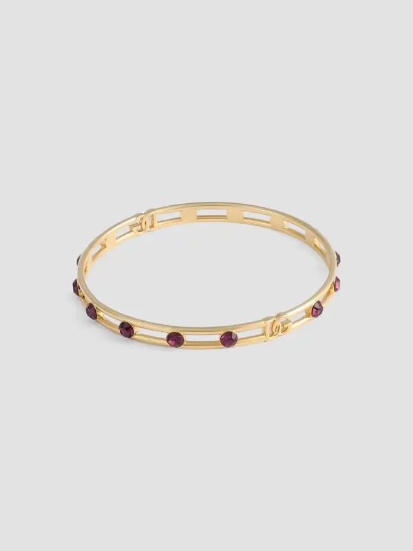 Dolce & Gabbana Goldtone & Glass Crystal Logo Bangle