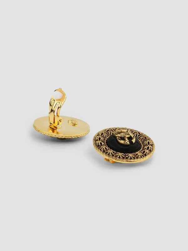 Dolce & Gabbana Goldtone Logo Clip-on Earrings