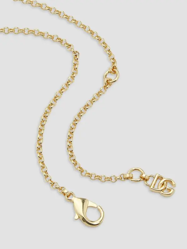 Dolce & Gabbana Goldtone & Glass Crystal Monogram Heart Pendant Necklace