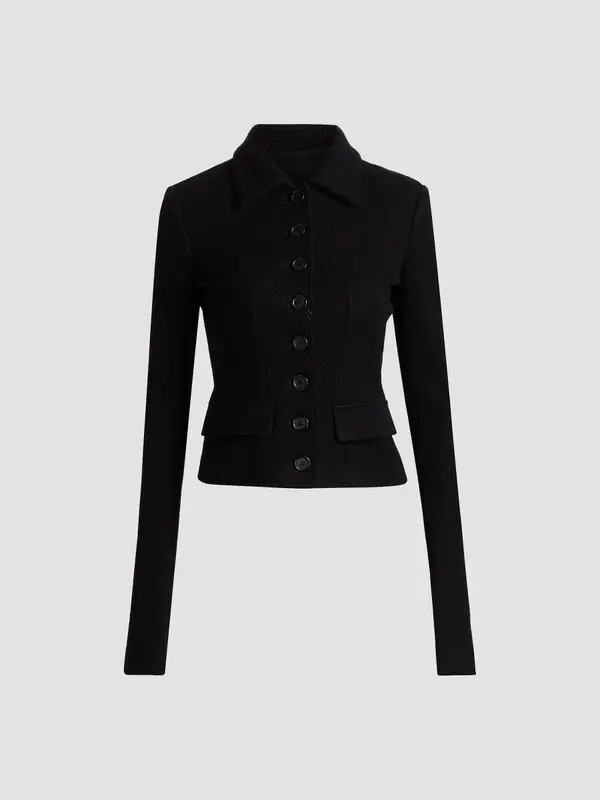 Dolce & Gabbana Tailored Boiled Wool Jacket - Nero