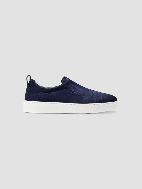Santoni Victory Suede Low-top Sneakers - Blue