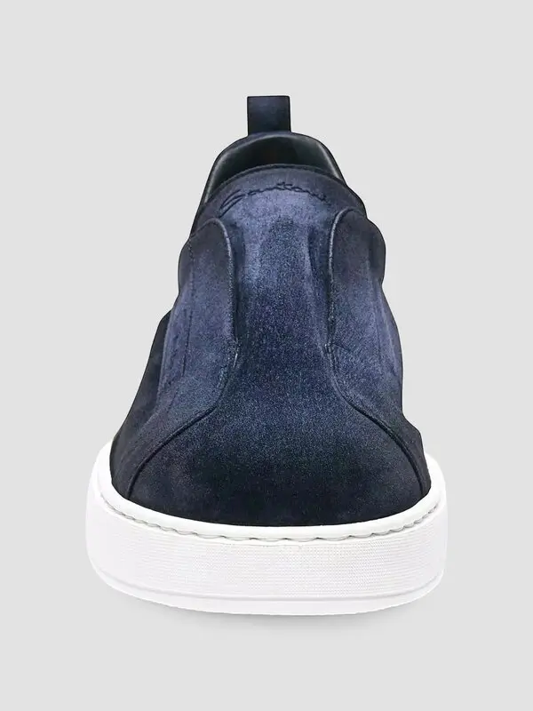 Santoni Victory Suede Low-top Sneakers - Blue