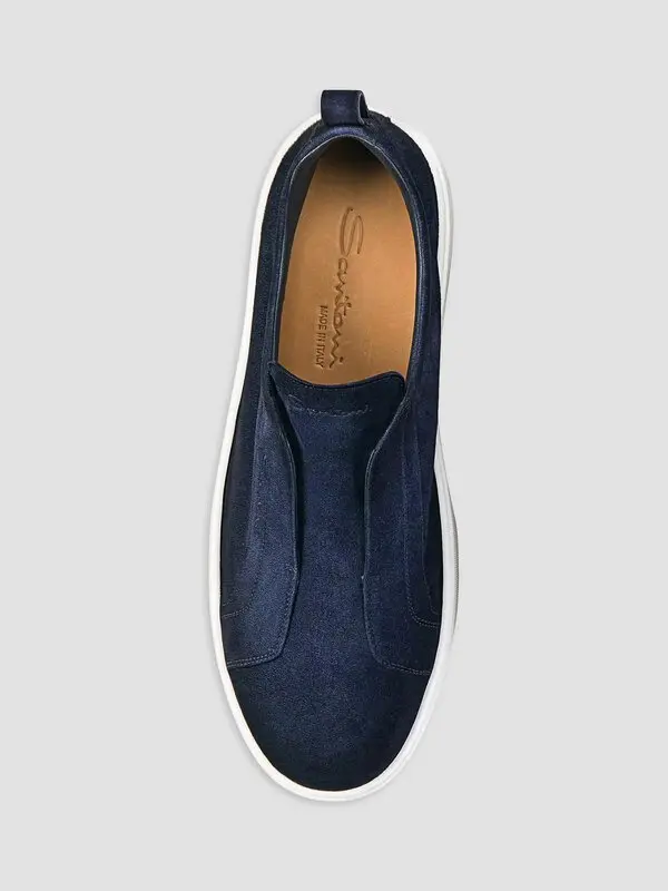 Santoni Victory Suede Low-top Sneakers - Blue