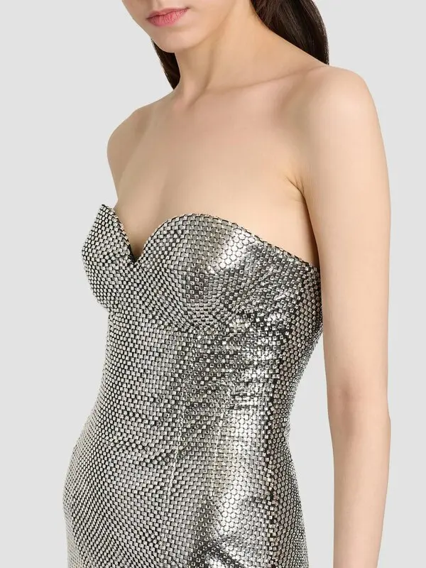 Dolce & Gabbana Strapless Metallic Minidress