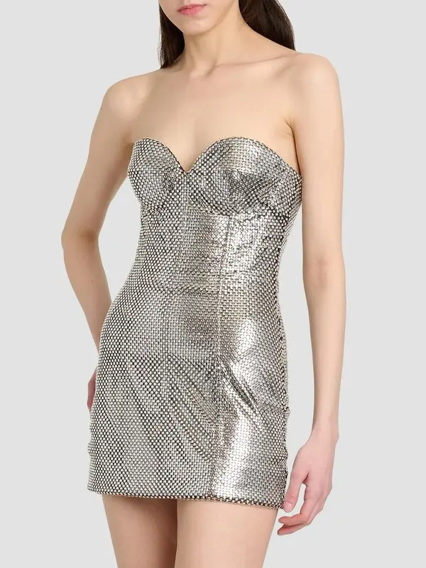 Dolce & Gabbana Strapless Metallic Minidress