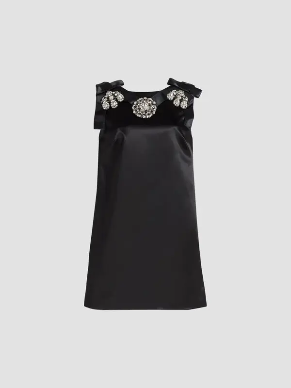 Dolce & Gabbana Embellished Satin Shift Minidress