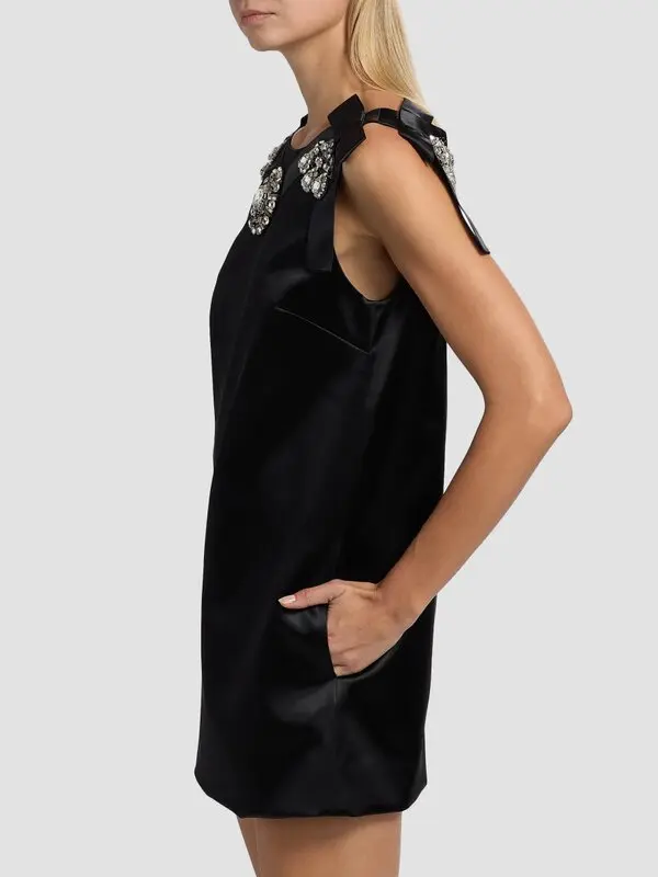Dolce & Gabbana Embellished Satin Shift Minidress